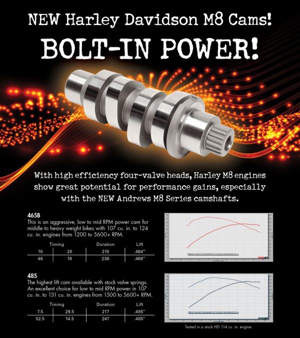 New Andrews M485 Camshaft for Harley-Davidson M8 - Rollies Speed Shop