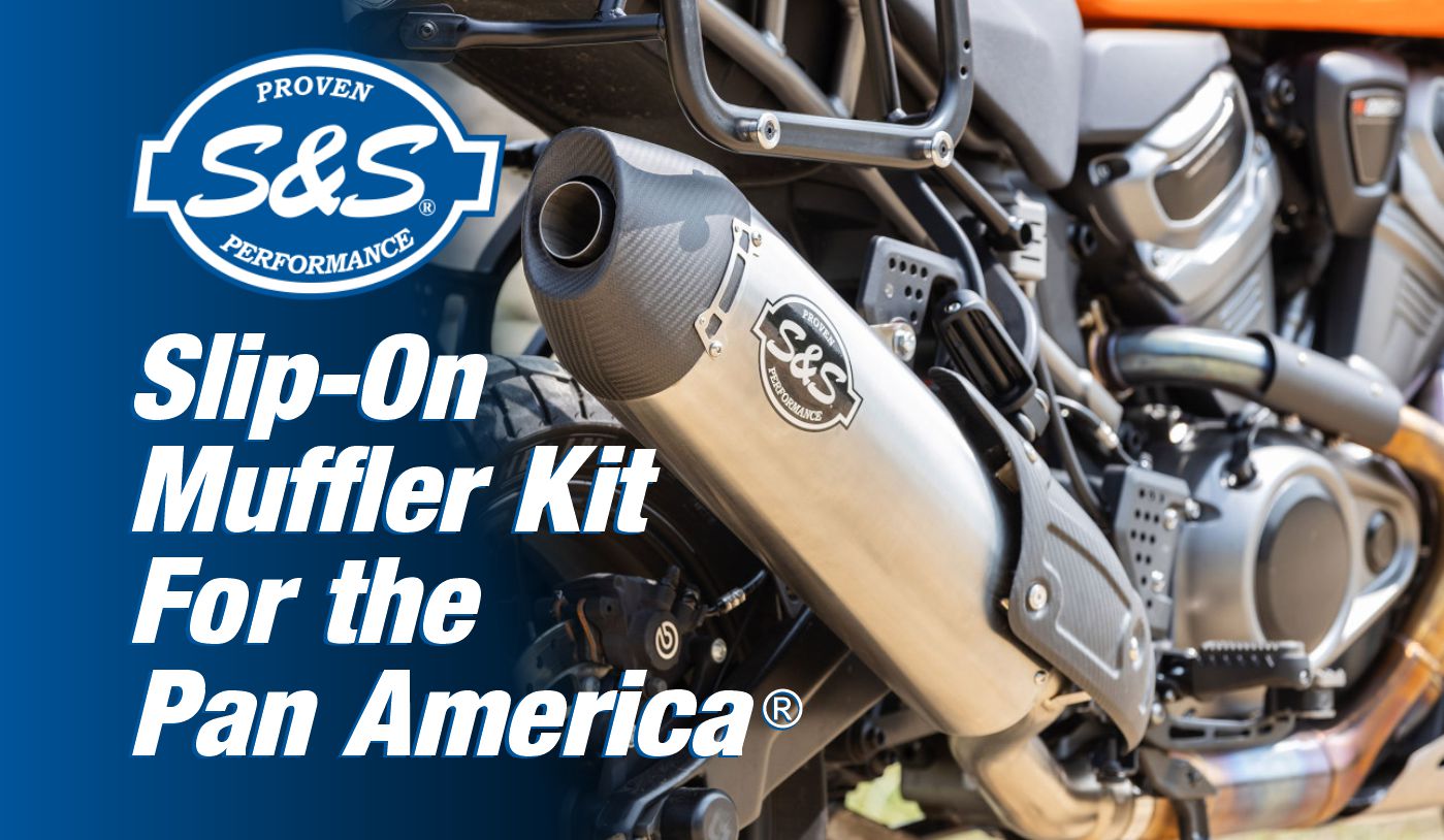 S&S Slip-On Muffler for HD® Pan America® - Rollies Speed Shop